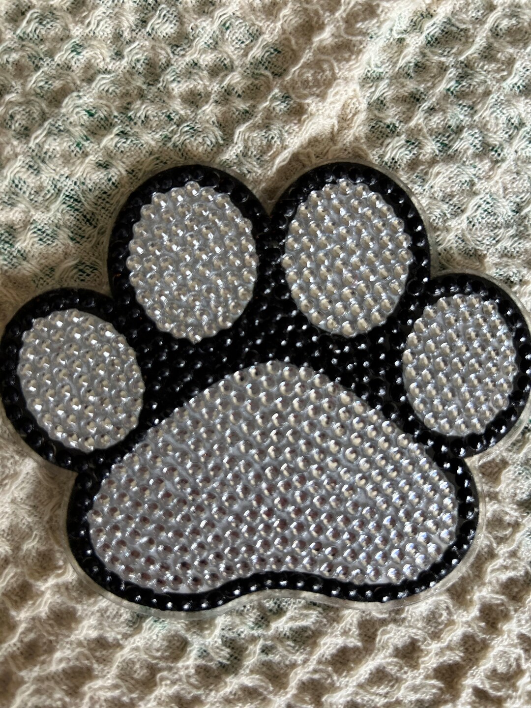 Bedazzled Plastic Paw Print Coaster - Etsy