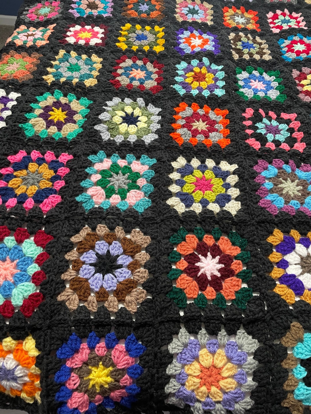 Roseanne's Flower or Classic Granny Square Afghan the Connors Couch ...