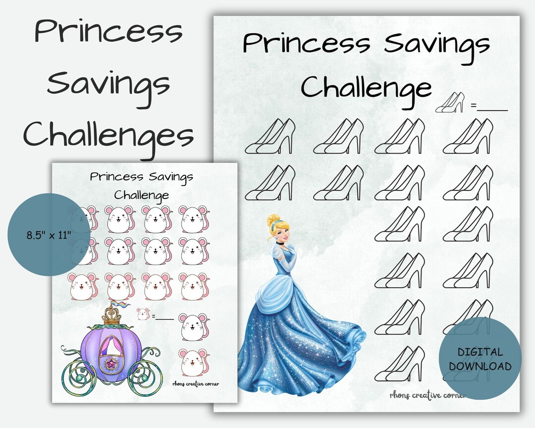 Princess Savings Challenges, PDF Digital Download, Budget, Printable ...