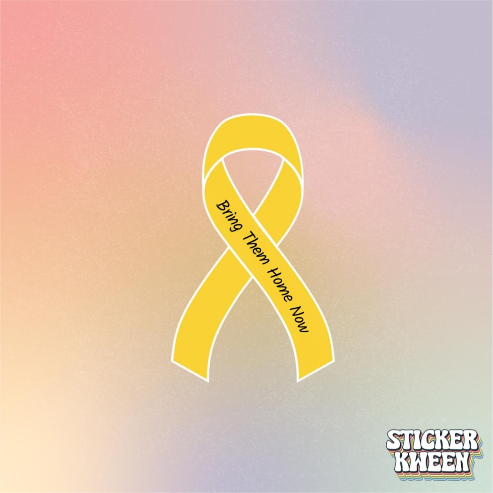 Bring Them Home Now Yellow Ribbon Sticker - Etsy