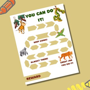 Jungle Reward Chart, Printable Jungle Behavior Chart, Digital Jungle ...