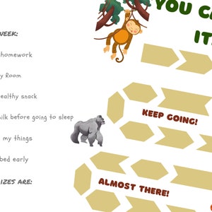 Jungle Reward Chart, Printable Jungle Behavior Chart, Digital Jungle ...