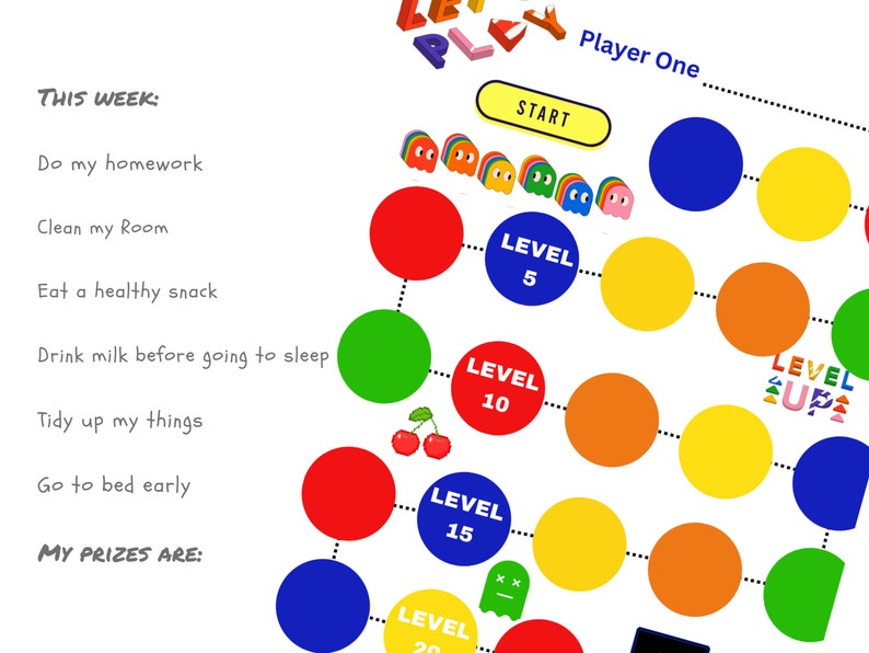 Printable Reward Charts for Kids. Pac Man Game Rewards Chart. Potty ...