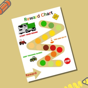 Printable Truck Rewards Chart, Trucks Behavior Chart for Boys, Truck ...