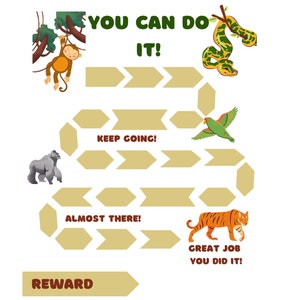 Jungle Reward Chart, Printable Jungle Behavior Chart, Digital Jungle ...