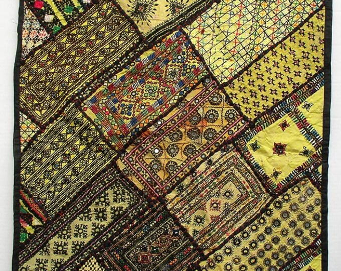 Vintage Embroidered Pillow: Pakistan, Textile Remnants, Lg. 26'', Item ...