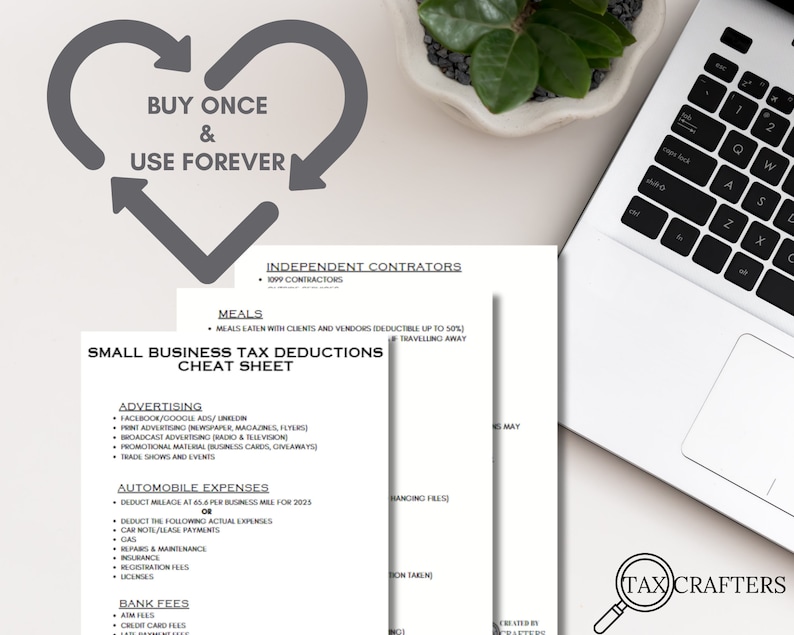 Small Business Tax Deductions Cheat Sheet List | Deductible Expenses ...