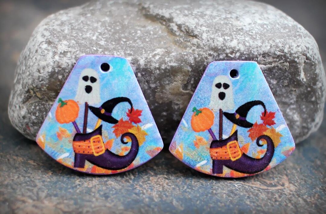 Polymer Clay Earring Components. Pair of Earring Charms. Halloween ...