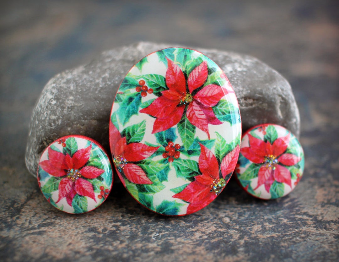 Sakura Polymer Clay and Resin Oval Cabochon Set. Transferred Image ...