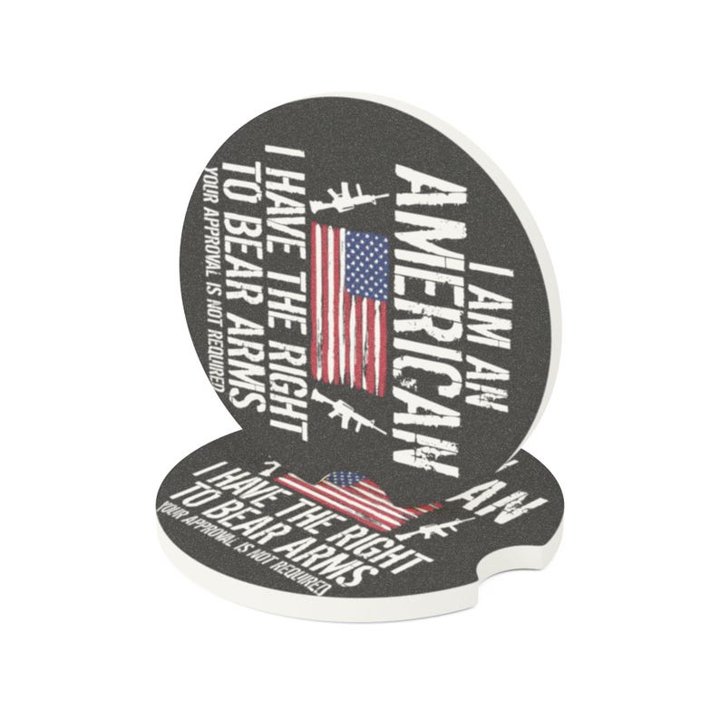 American Flag & Guns Car Coaster,absorbent Drink Holder Coaster,car ...