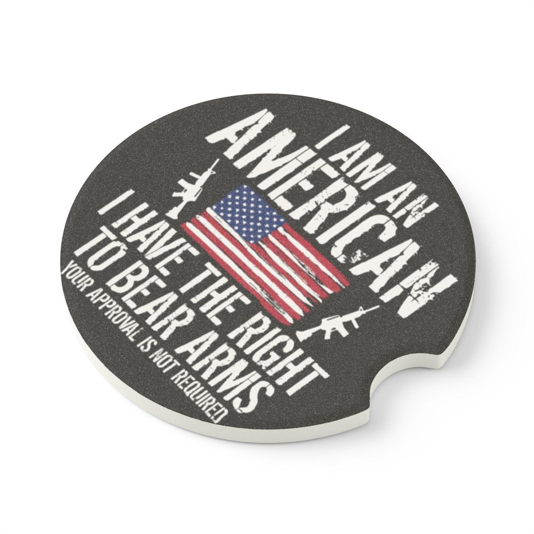 American Flag & Guns Car Coaster,absorbent Drink Holder Coaster,car ...