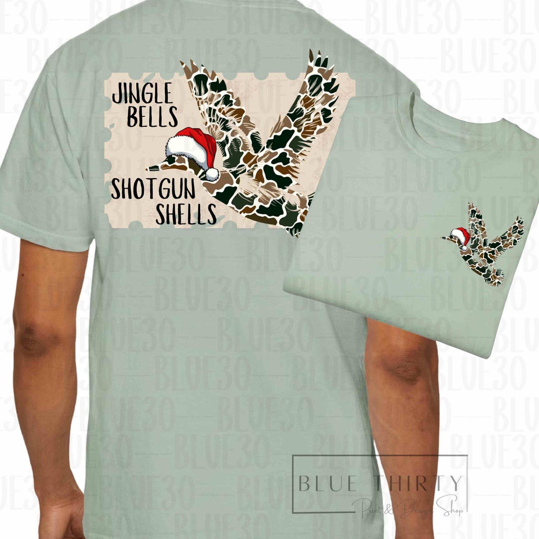 Christmas Duck Call Shirt Design PNG Jingle Bells Shotgun Shells Design ...