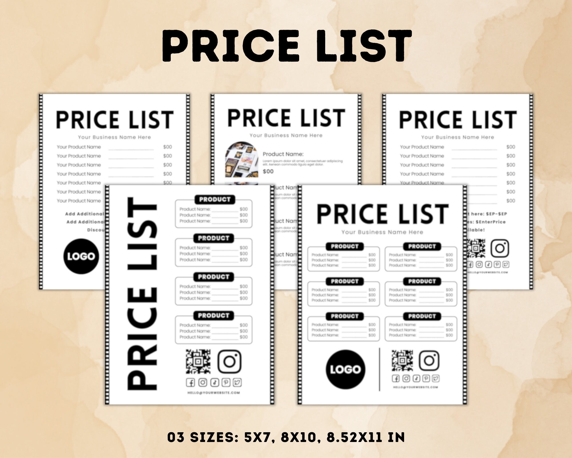 Editable Payment Sign Template Bundle, Printable Scan to Pay, Qr Code ...
