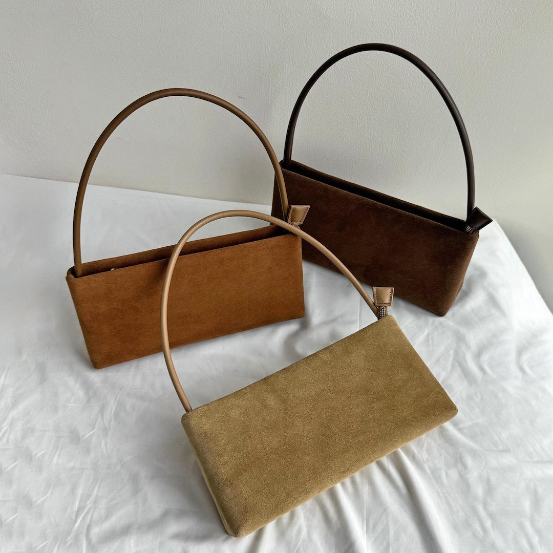 Suede Shoulder Bags, Minimal Leather Handbags, Timeless Design Shoulder ...