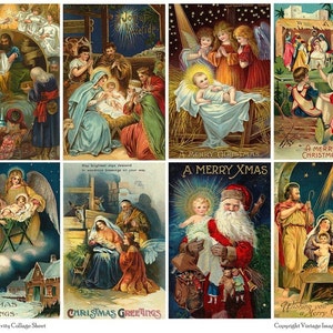 HOLIDAY NATIVITY Vintage CHRISTMAS Collage Sheet Instant Download - Etsy