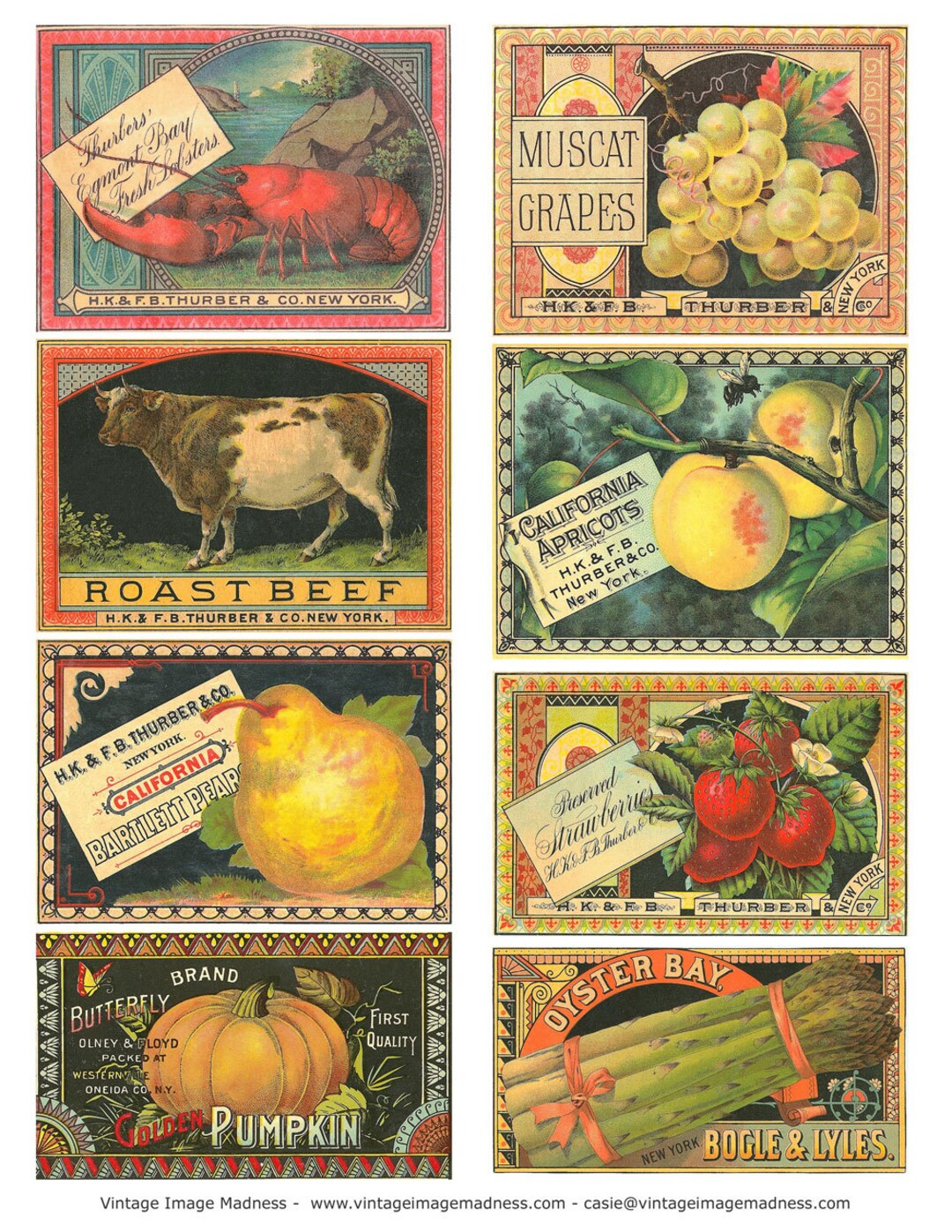 CAN and CRATE LABELS Vintage Images - Instant Download Digital Collage ...