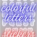 Colorful Alphabet Sticker Set - Fun Digital Letters for Kids Crafts ...