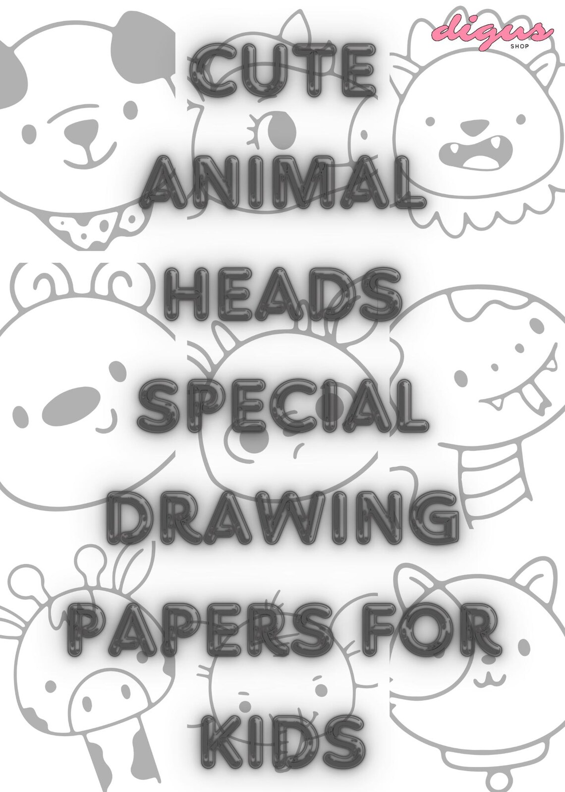 Adorable Animal Heads Coloring Book Digital Download Fun & Creative Art ...