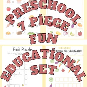Engaging Food-themed 7 Piece Preschool Fun Educational Set ...