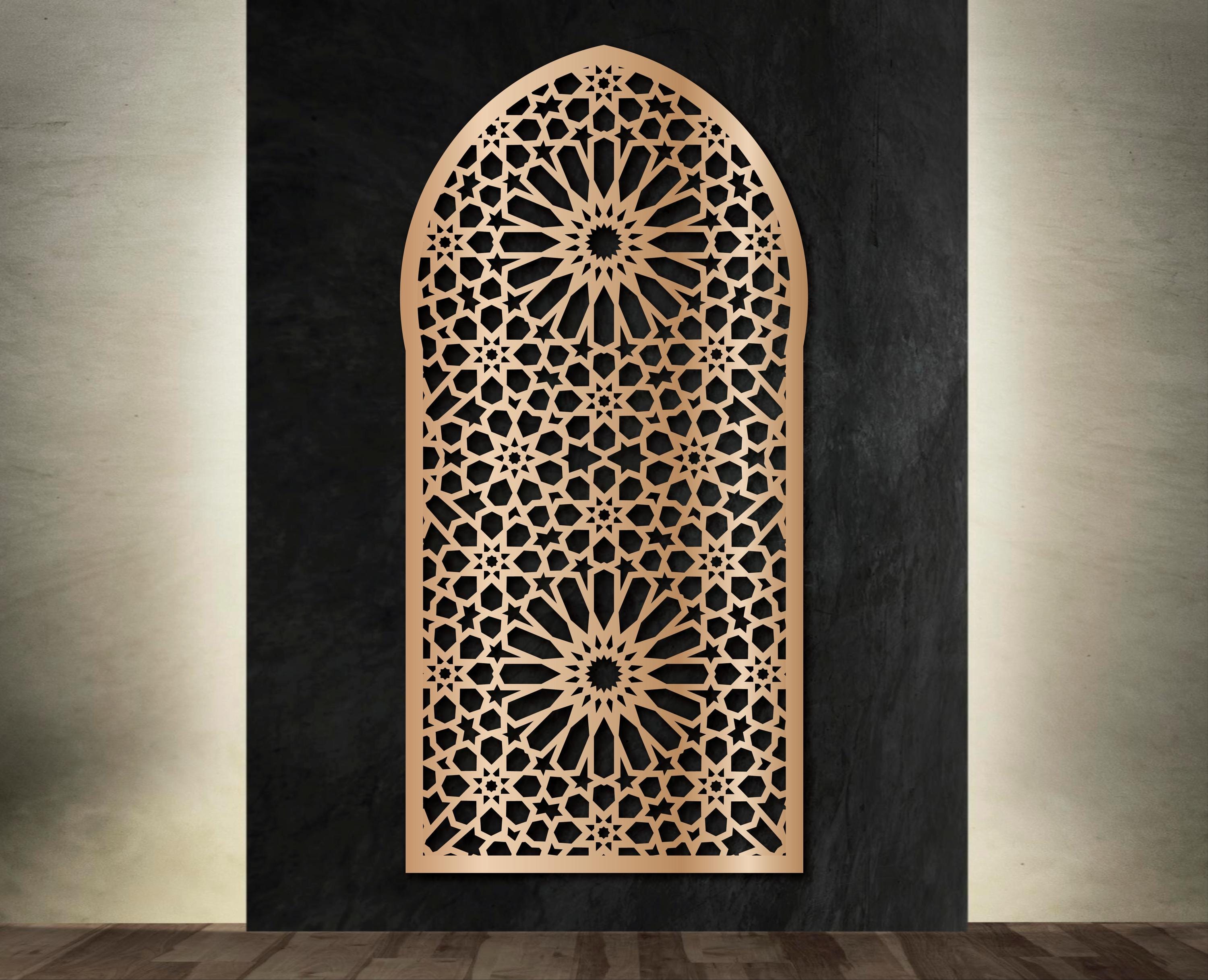 Decorative Wood Panel With Arabic Pattern, Wall Decor, Moroccan ...