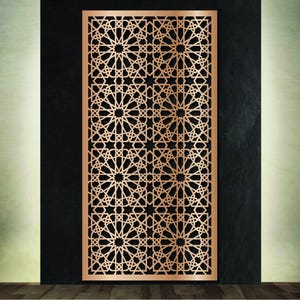 Decorative Wood Panel With Arabic Pattern, Wall Decor, Moroccan ...