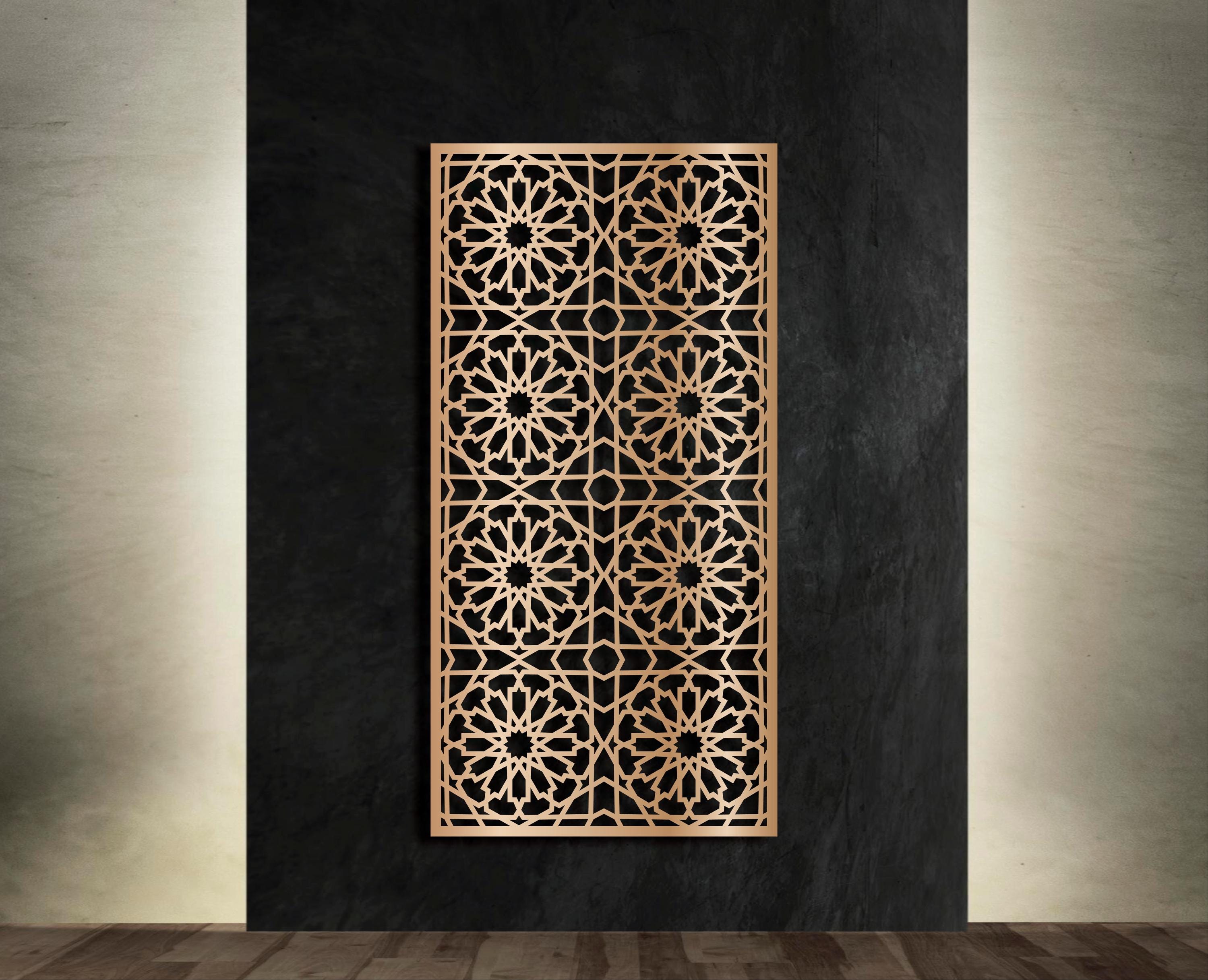 Decorative Wood Panel With Arabic Pattern, Wall Decor, Moroccan ...
