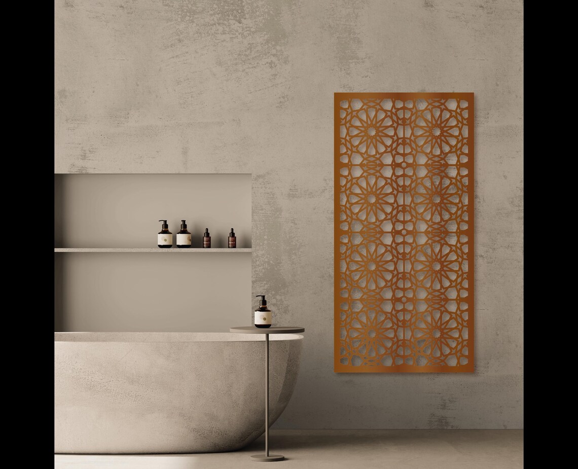 Decorative Wood Panel With Arabic Pattern, Wall Decor, Moroccan ...