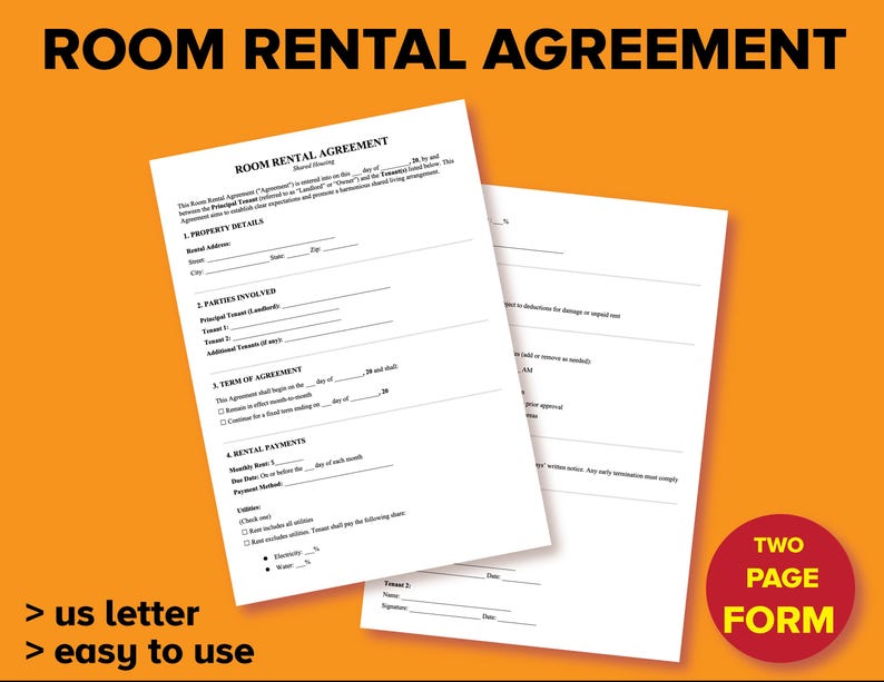 Editable Rental Agreement Template (word & PDF) | Month-to-month or ...