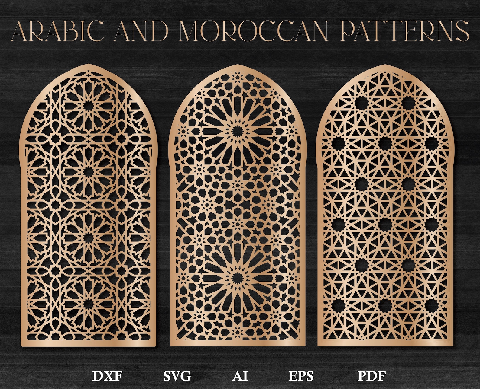 Decorative Wood Panel With Arabic Pattern, Wall Decor, Moroccan ...