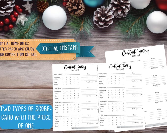 Cocktail Competition Score Card, Instant Download Cocktail Wars - Etsy ...