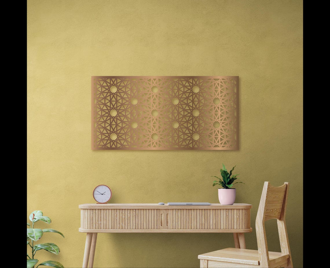 Decorative Wood Panel With Arabic Pattern, Wall Decor, Moroccan ...