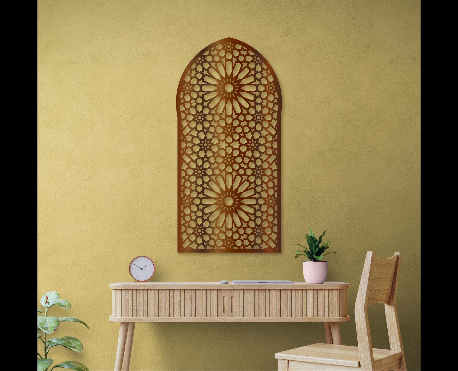 Decorative Wood Panel With Arabic Pattern, Wall Decor, Moroccan ...