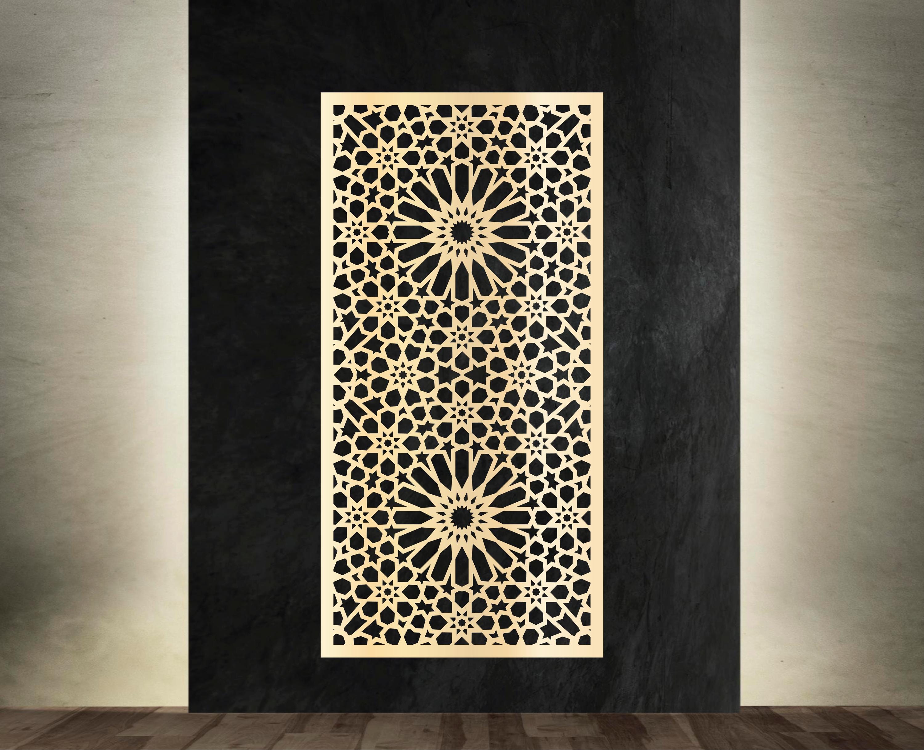Decorative Wood Panel With Arabic Pattern, Wall Decor, Moroccan ...