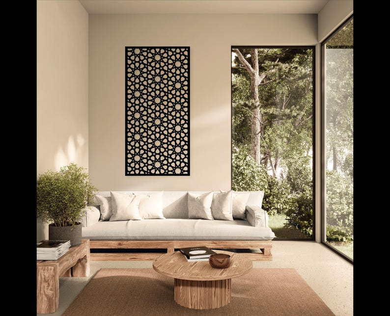 Islamic Decorative Panel SVG | Arabic Wall Art | Moroccan Pattern Laser ...