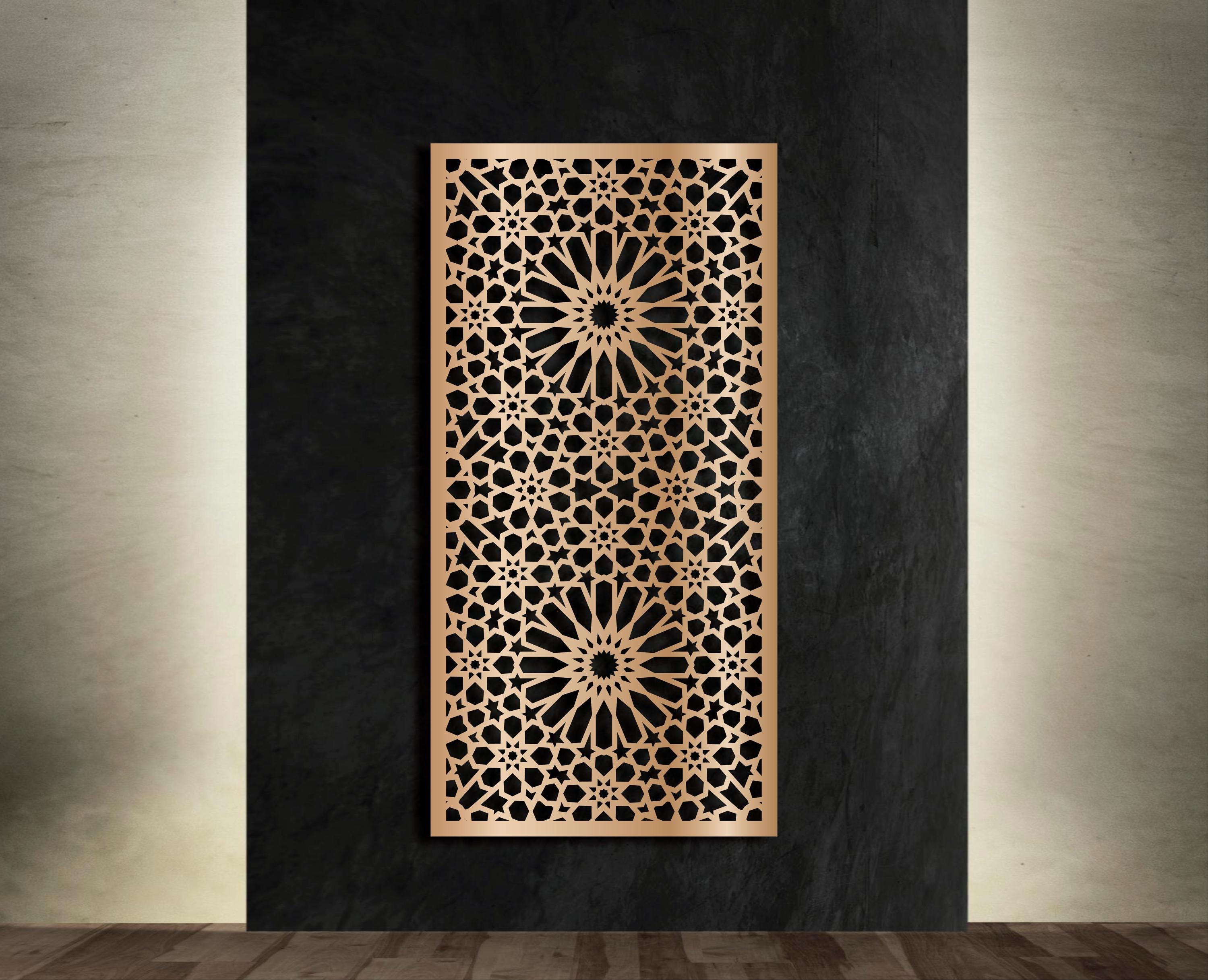 Decorative Wood Panel With Arabic Pattern, Wall Decor, Moroccan ...