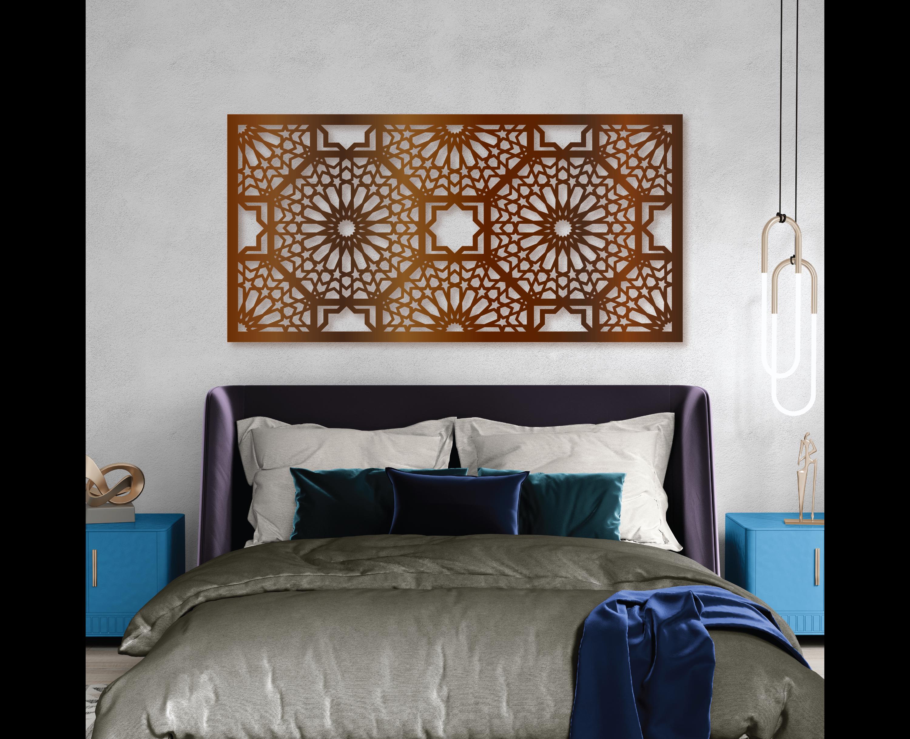 Decorative Wood Panel With Arabic Pattern, Wall Decor, Moroccan ...