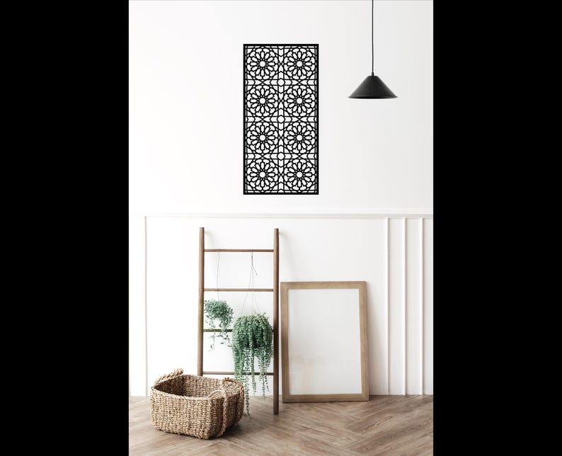 Islamic Decorative Panel SVG | Arabic Wall Art | Moroccan Pattern Laser ...