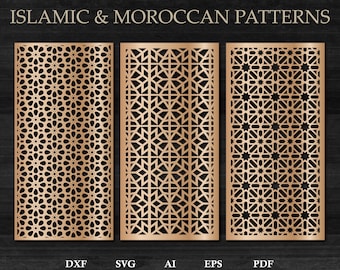 Decorative Wood Panel With Arabic Pattern, Wall Decor, Moroccan ...