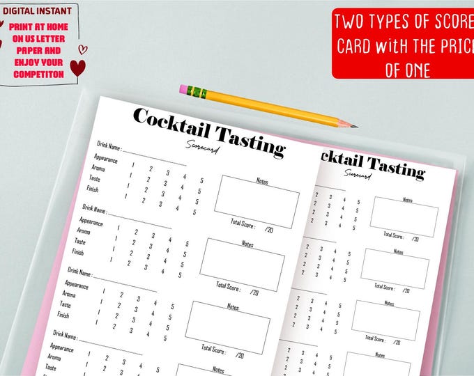 Cocktail Competition Score Card, Instant Download Cocktail Wars - Etsy ...
