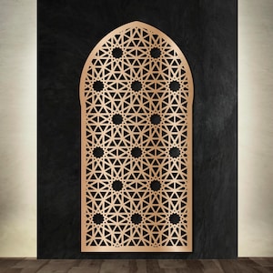 Decorative Wood Panel With Arabic Pattern, Wall Decor, Moroccan ...