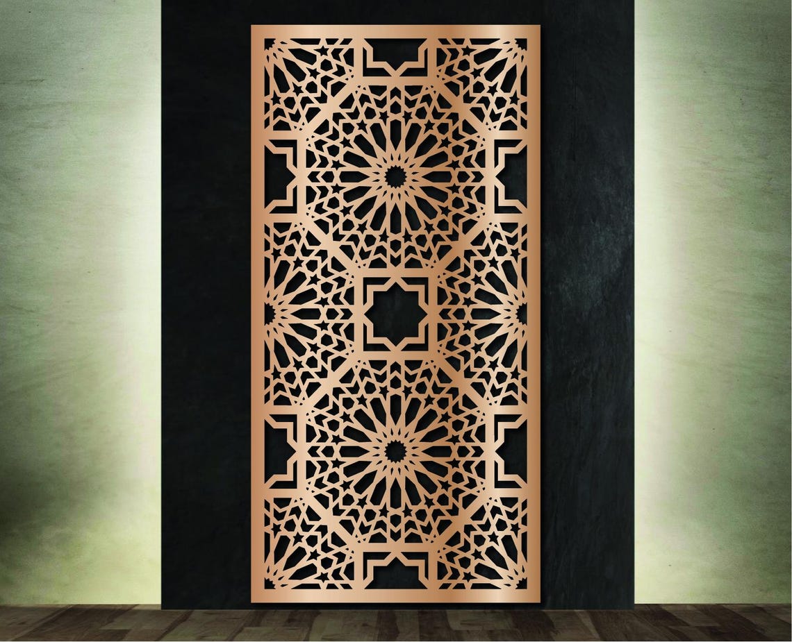 Decorative Wood Panel With Arabic Pattern, Wall Decor, Moroccan ...