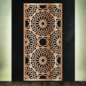 Decorative Wood Panel With Arabic Pattern, Wall Decor, Moroccan ...