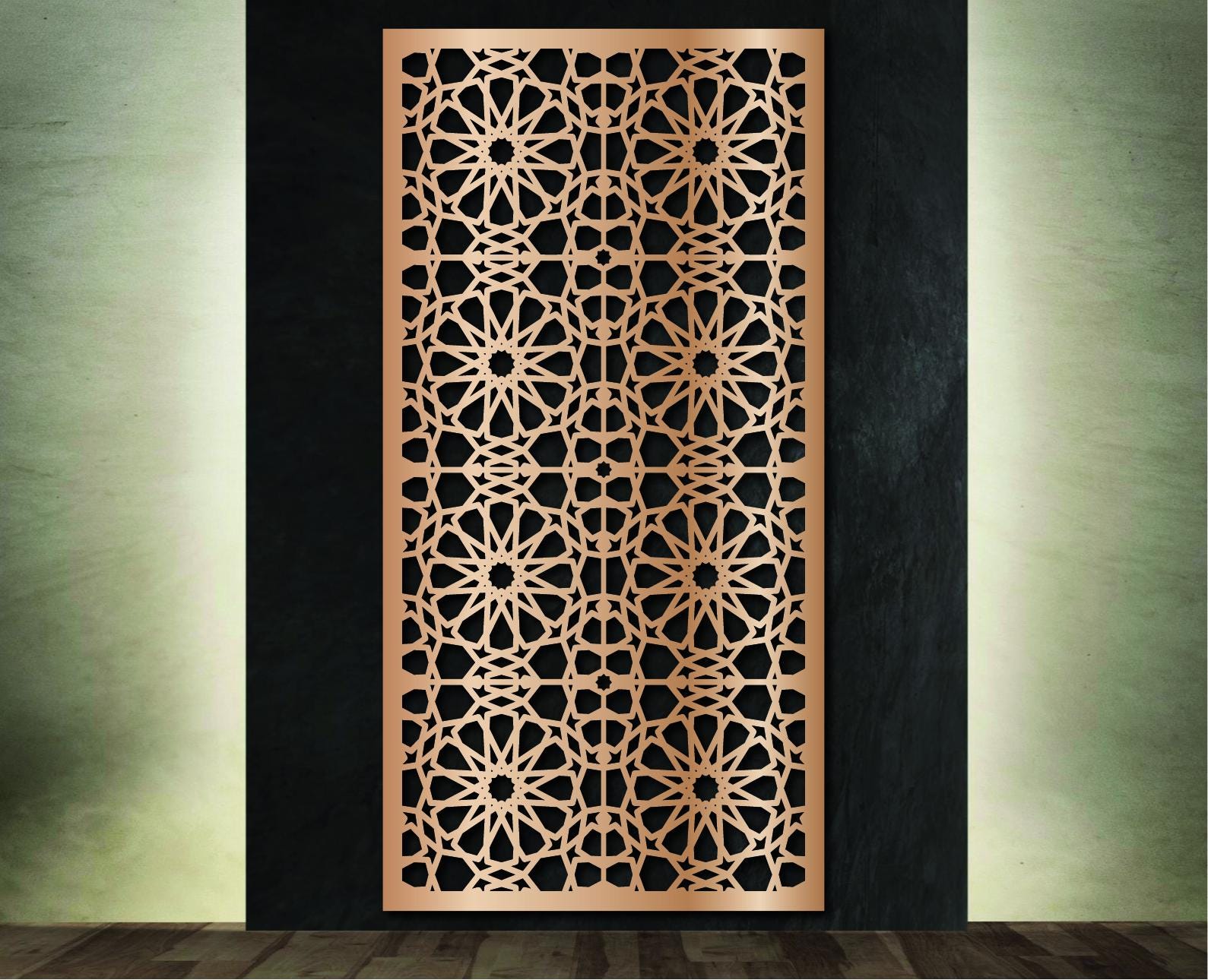 Decorative Wood Panel With Arabic Pattern, Wall Decor, Moroccan ...