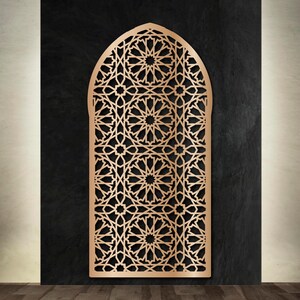 Decorative Wood Panel With Arabic Pattern, Wall Decor, Moroccan ...