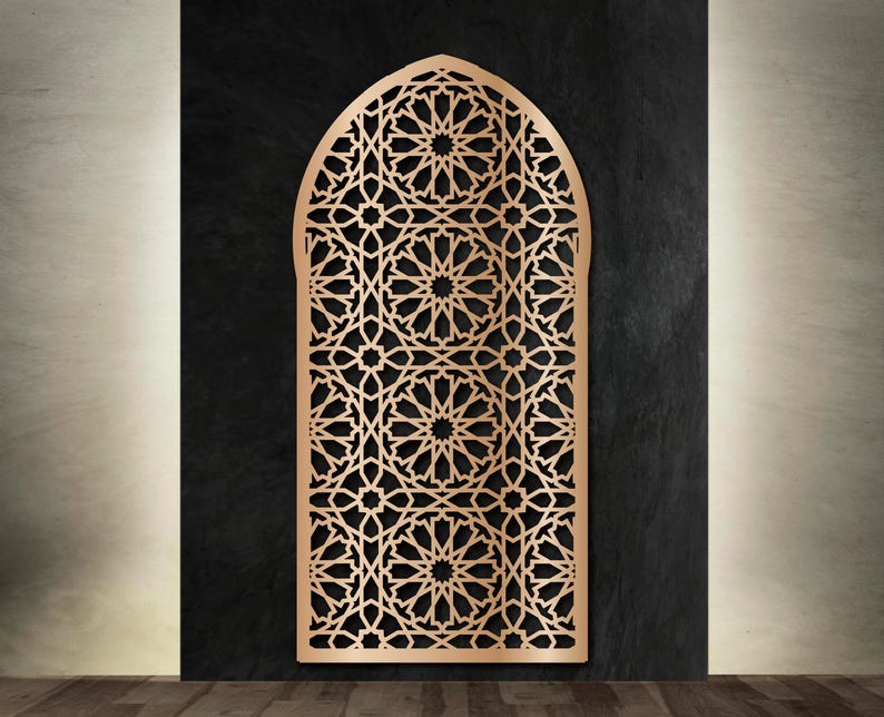 Decorative Wood Panel With Arabic Pattern, Wall Decor, Moroccan ...