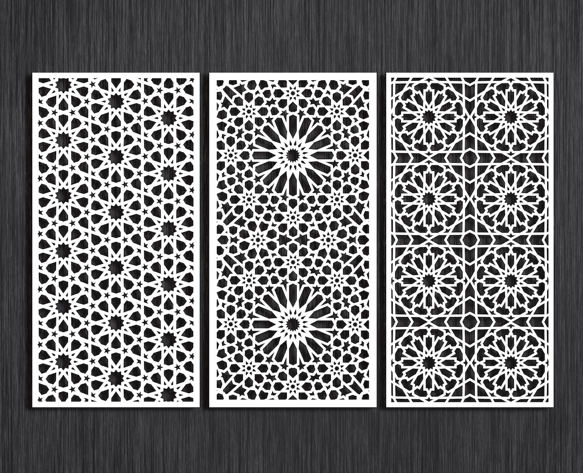 Decorative Wood Panel With Arabic Pattern, Wall Decor, Moroccan ...