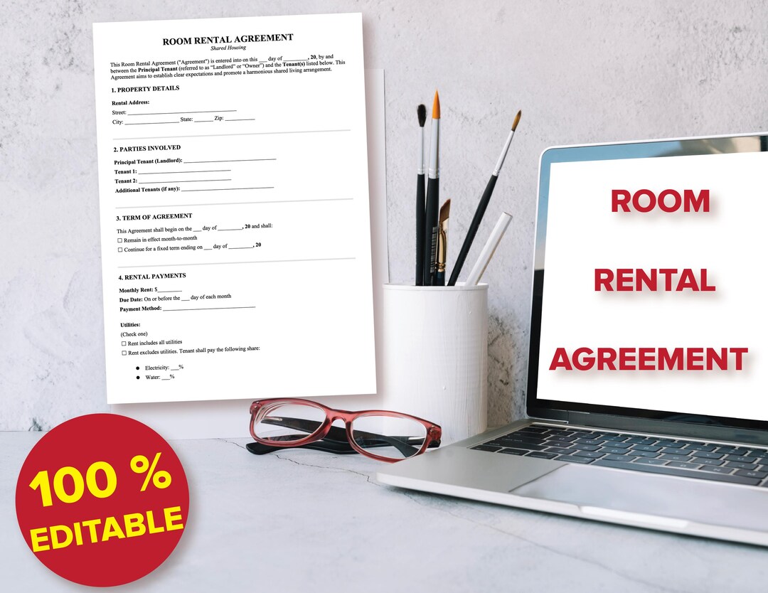 Editable Rental Agreement Template (word & PDF) | Month-to-month or ...