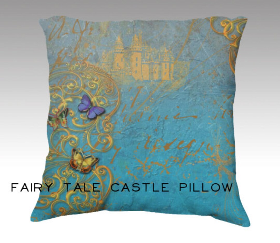 Fairy Tale Medieval Castle Velvet Pillow Cover Designer Accent Throw ...