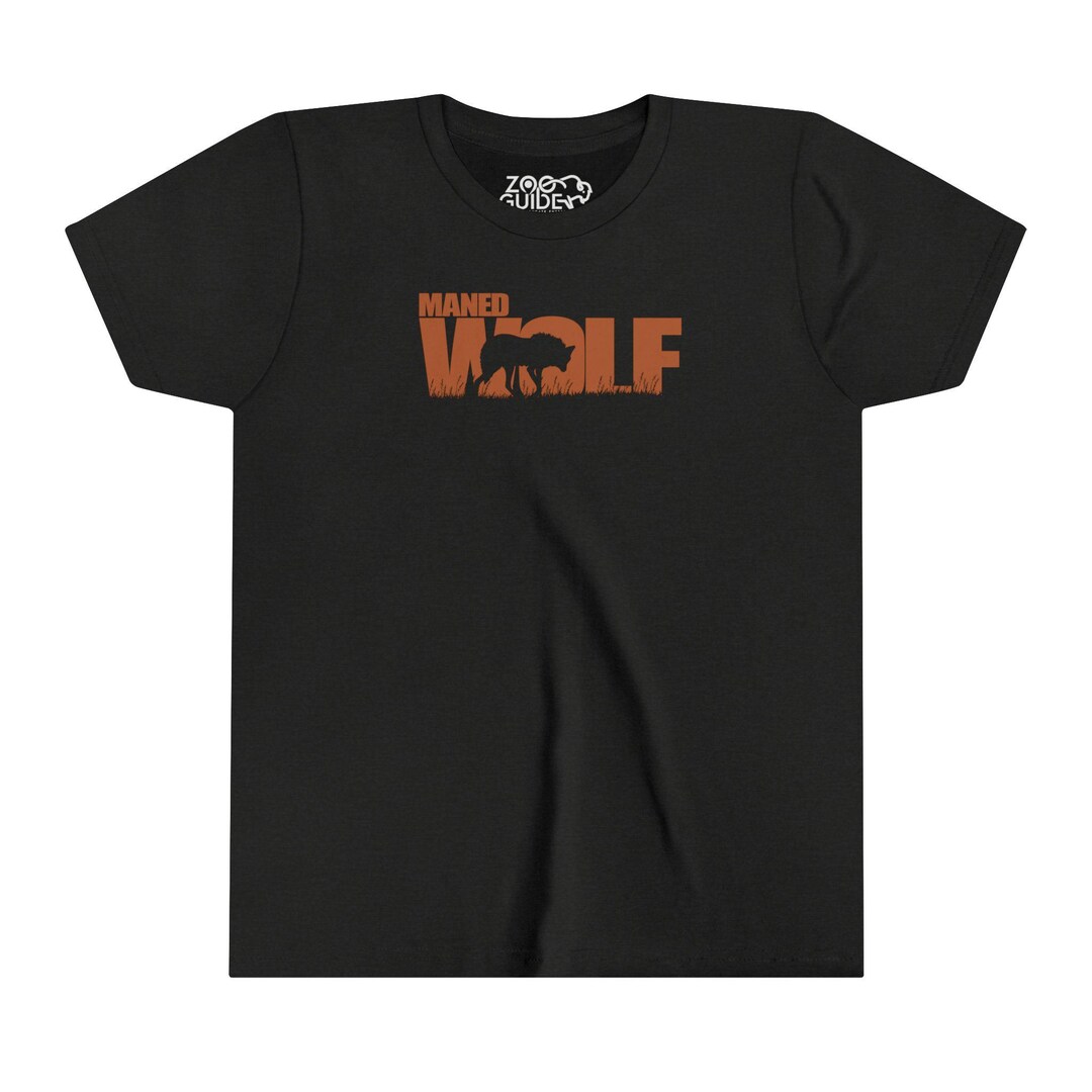 MANED WOLF Color Youth Tee Shirt by Zoo Guide™, Kids Wildlife Tee, Bold ...