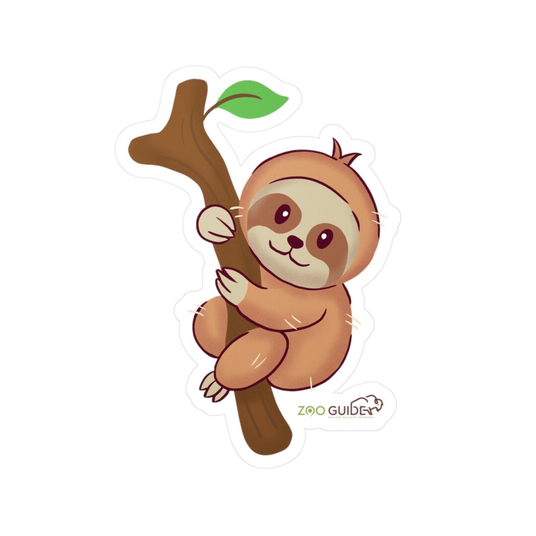 Sloth Kiss-cut Vinyl Decals by Zoo Guide™ - Etsy